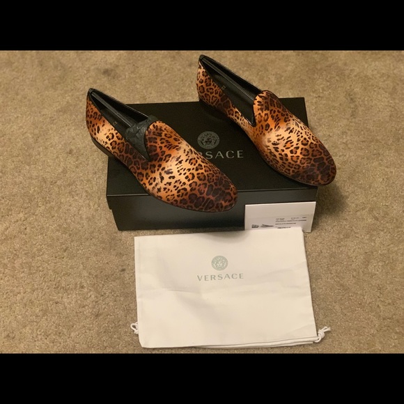 Versace | Shoes | Men Versace Leopard Print Silk Loafer | Poshmark